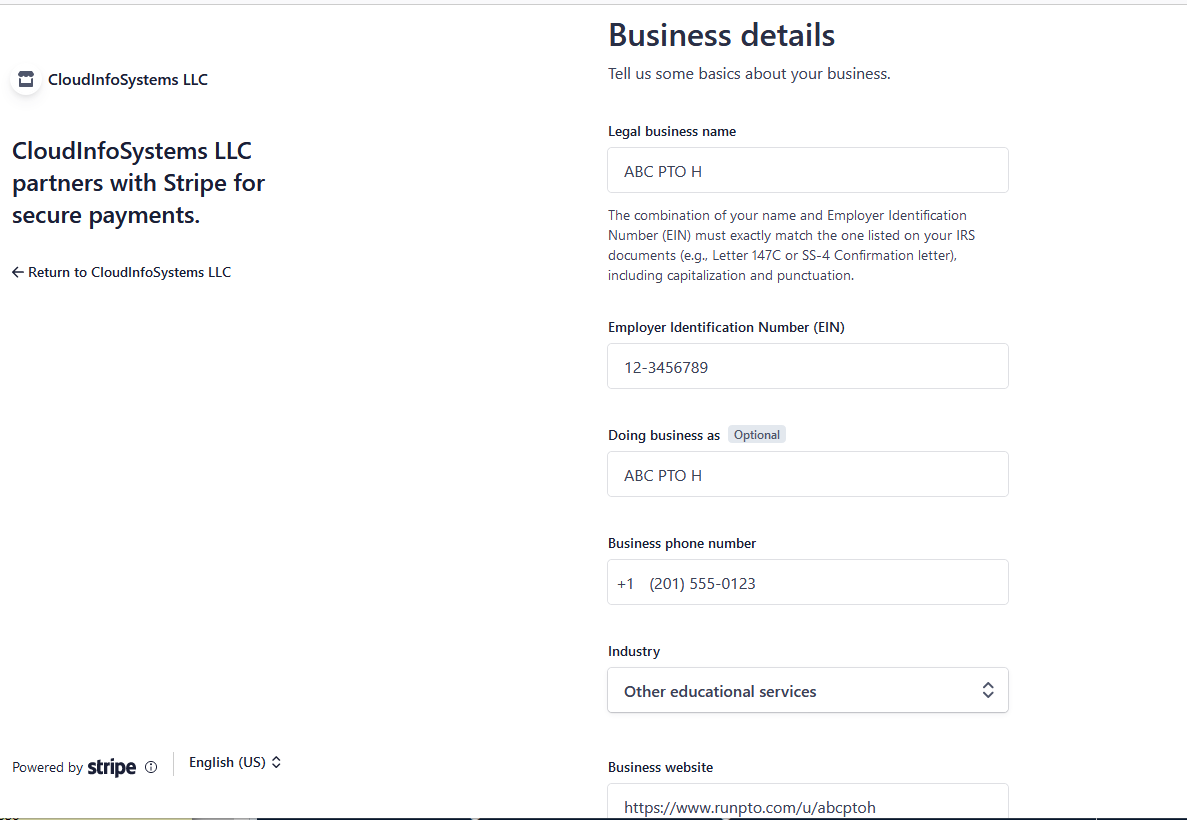 Creating your Stripe Connect Account - RunPTO