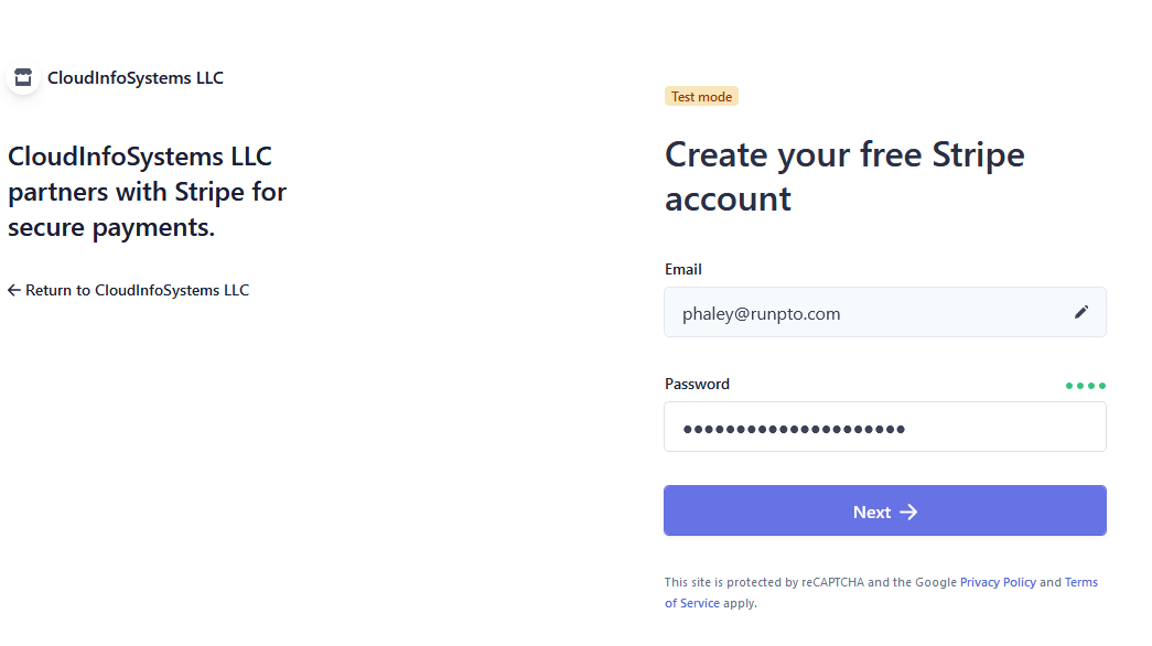 Creating your Stripe Connect Account - RunPTO