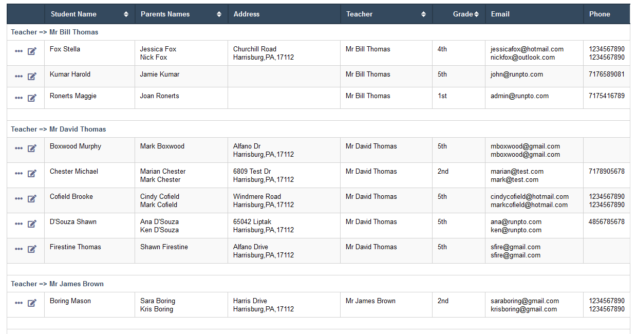 Online Student Directory Software for PTA or PTO or PTSA