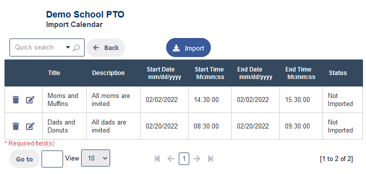Import Calendar Data - RunPTO