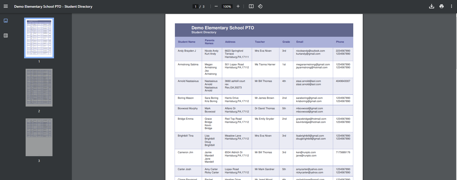 Student Directory Checklist - RunPTO