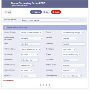 PTA Committee: Setup Web Portals for Commitee Chairs