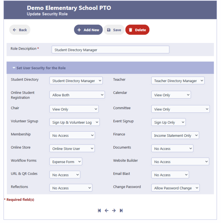 PTA Committee: Setup Web Portals for Commitee Chairs