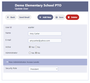 PTA Committee: Setup Web Portals for Commitee Chairs
