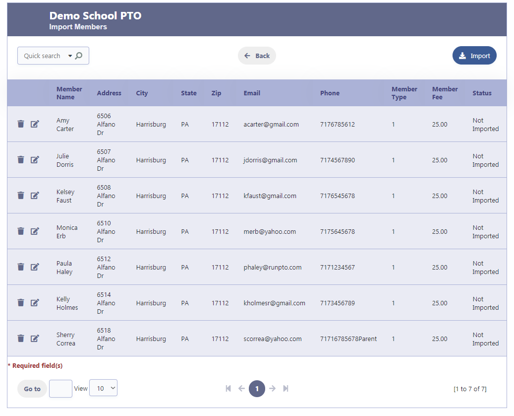 Import Membership - RunPTO